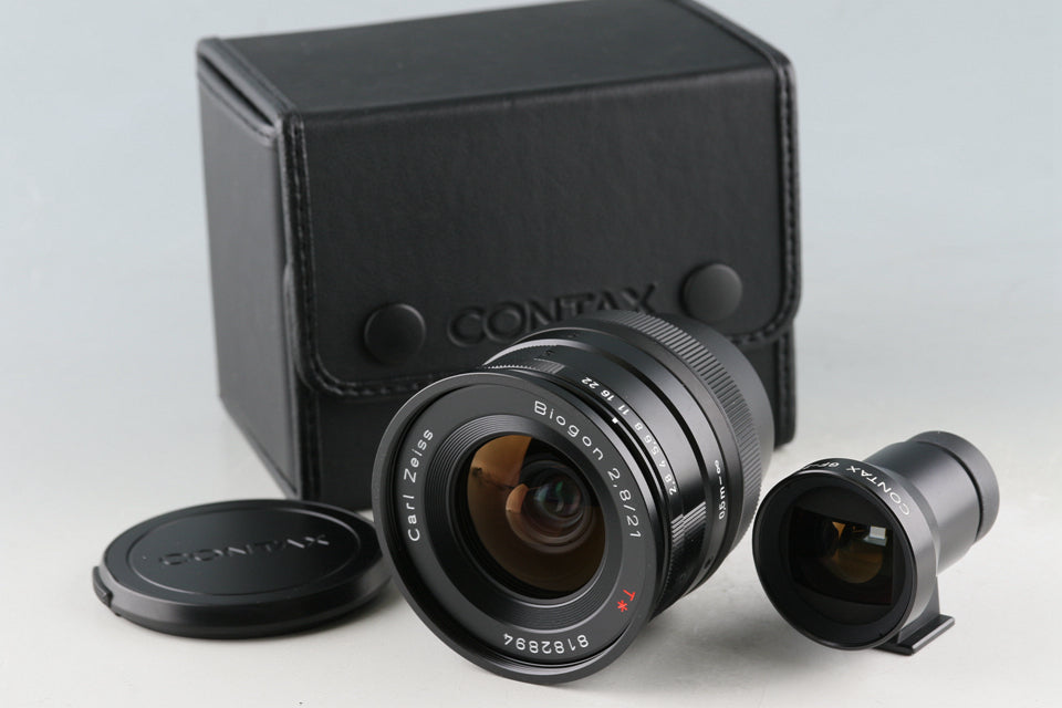 Contax Carl Zeiss Biogon T* 21mm F/2.8 Black Lens + GF-21 Finder #5657 ...